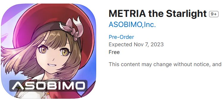 Game Baru Asobimo - METRIA Mungkin Akan Rilis Sekitar Awal November ...